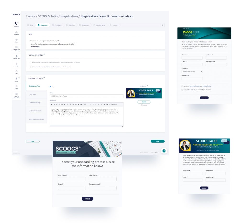 Software para eventos presenciales - SCOOCS